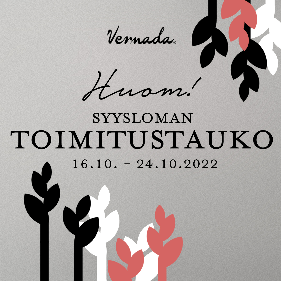 SYYSLOMA 16.10. - 24.10.2022 - Vernada-verkkokauppa